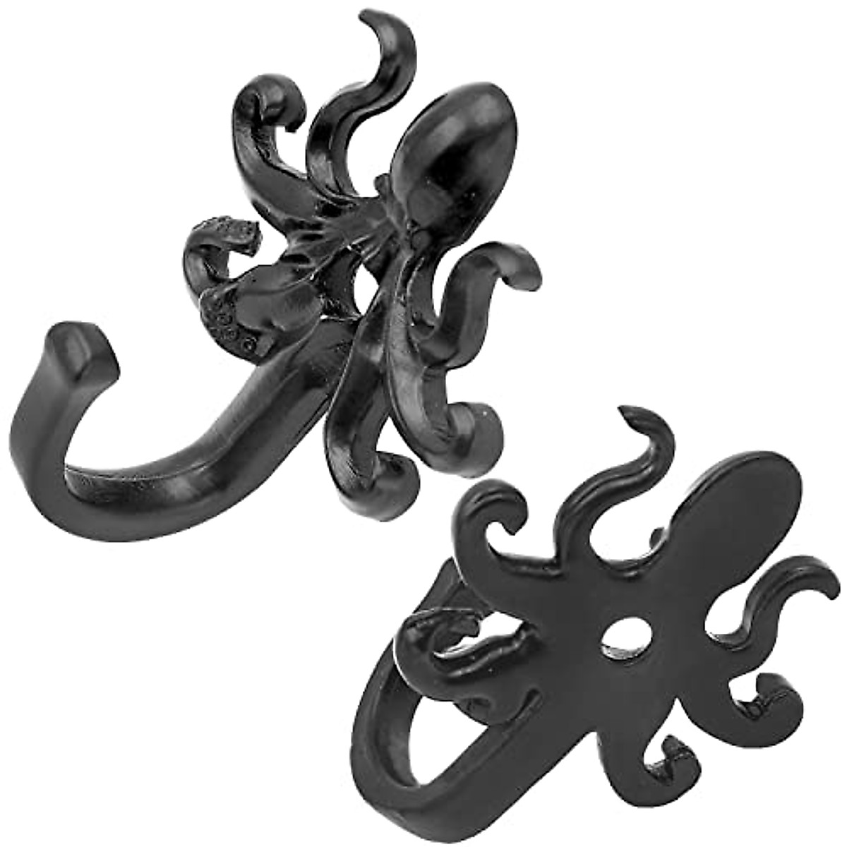 NAKHLE 5 Pcs Black Octopus Coat Hooks Wall Mounted Towel Hooks Wall Storage Hooks