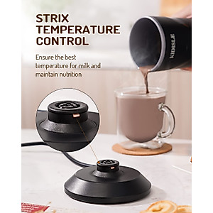 KIDISLE 4-in-1 Milk Frother and Steamer, Electric Milk Steamer with Keep Warm Function, Automatic Warm and Cold Foam Maker for Coffee, Latte, Hot Chocolate, Cappuccinos, Macchiato, Black