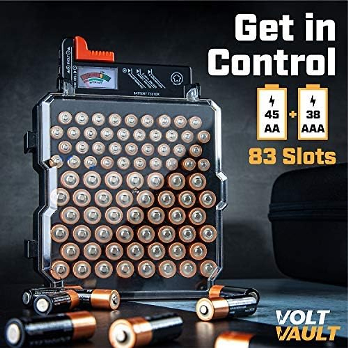 Battery Tester Checker (1 Pack w/Organizer)