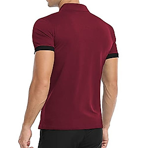 YTD Mens Classic Polo Shirt Short Sleeve Shirts Lightweight Casual Tops