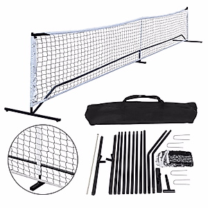 F2C Portable 22FT Pickleball Net Set for Driveway, Regulation Size Pickleball Net,Portable Pickle Ball Game Net System with Metal Frame & Carrying Bag, Outdoor Indoor Home Backyard Street
