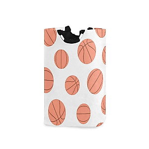22.7"(H) Collapsible Laundry Hamper Basketball Print Laundry Basket Organizer Large with Handle Foldable Clothes Hamper