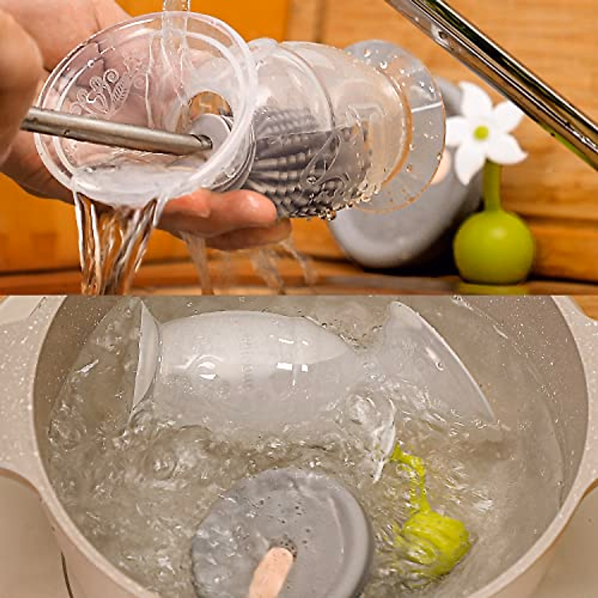 haakaa Silicone Breast Pump Manual Breast Pump with Suction Base, Flower Stopper and Silicone Lid(5oz/150ml) (White) +Disposable Nursing Pads for Breastfeeding,36pcs