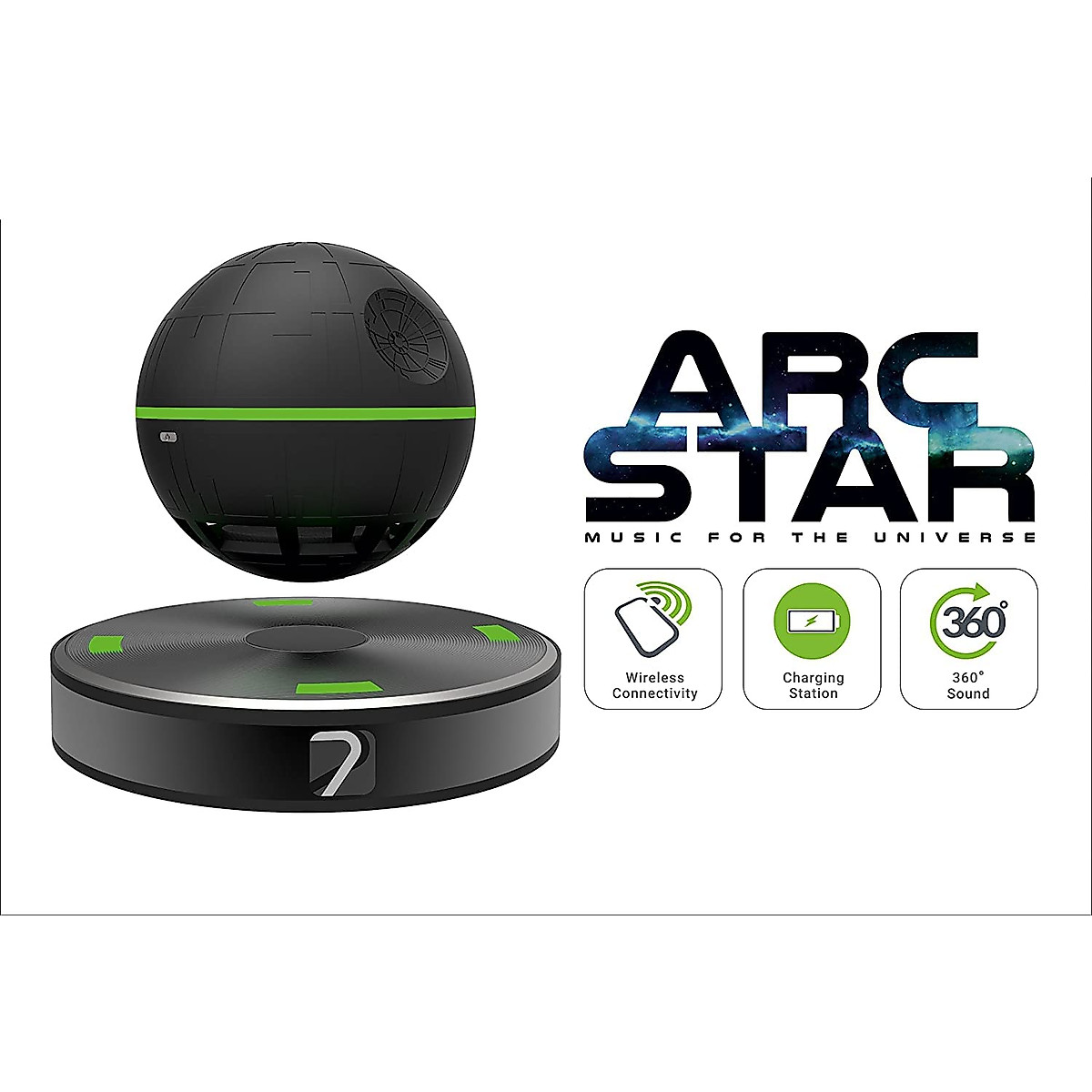 Arc Star Floating Speaker | Bluetooth and NFC | Smartphone Charger | 360° Sound