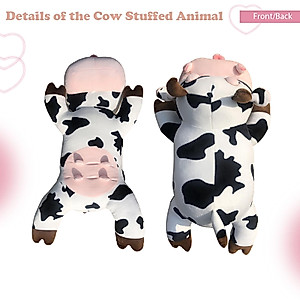 Whlo4U Cow Plush Pillow - 23.6 Inch Cow Stuffed Animal - Birthday Christmas Valentine’s Day Gift for Kids Adults Boys Girls