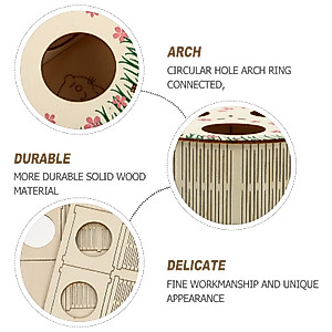 Hamster Tunnel Maze Toy Small Pets Wood Hideout Play Hut Animal Habitat House Exercising Toy Climbing Platform for Dwarf Hedgehog Rat Sugar Glider Gerbil