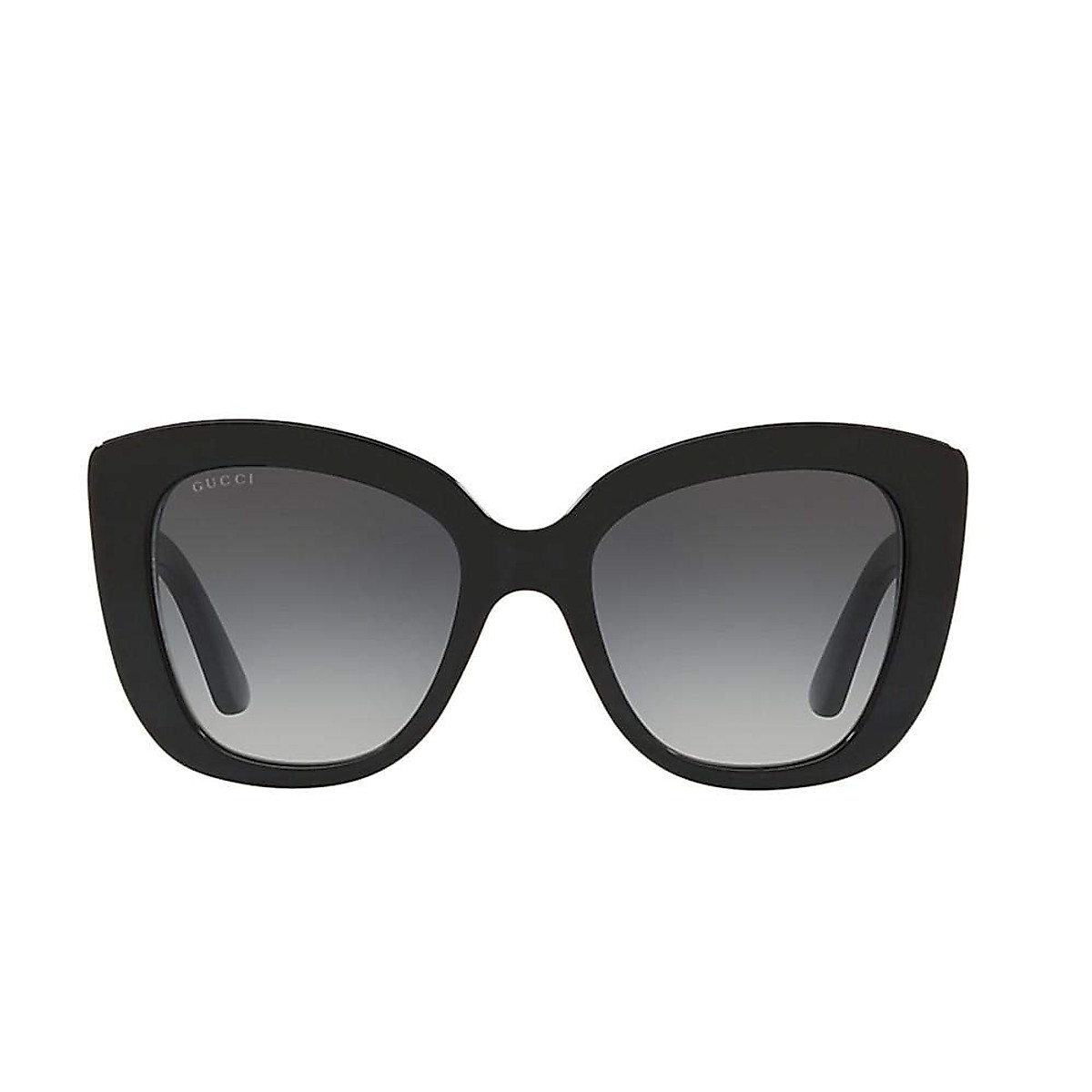 Gucci Women's Casual Rectangular Sunglasses, Black-Black-Grey, 52