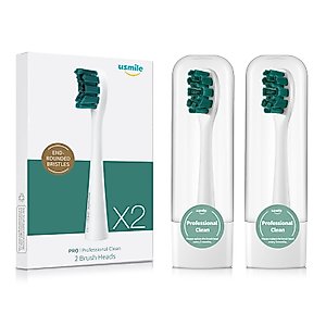 usmile Electric Toothbrush Replacement Heads, 2 Pack, Y1S Green