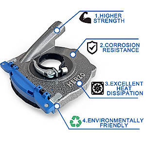 HERZO Aluminum Dust Shroud for Angle Grinder 4.5 inch and 5 Inch, Includes 5Inch Diamond Grinding Cup Wheel