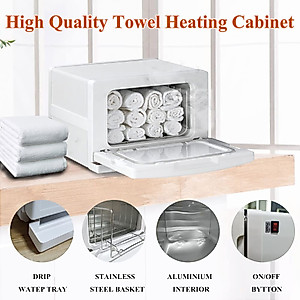 Kaptin 7L Hot Towel Warmer Medium Thermostatic Towel Warmer Towel Cabinet Professional Spa Hot Towel Warmer Suitable for Household or Personal (White)