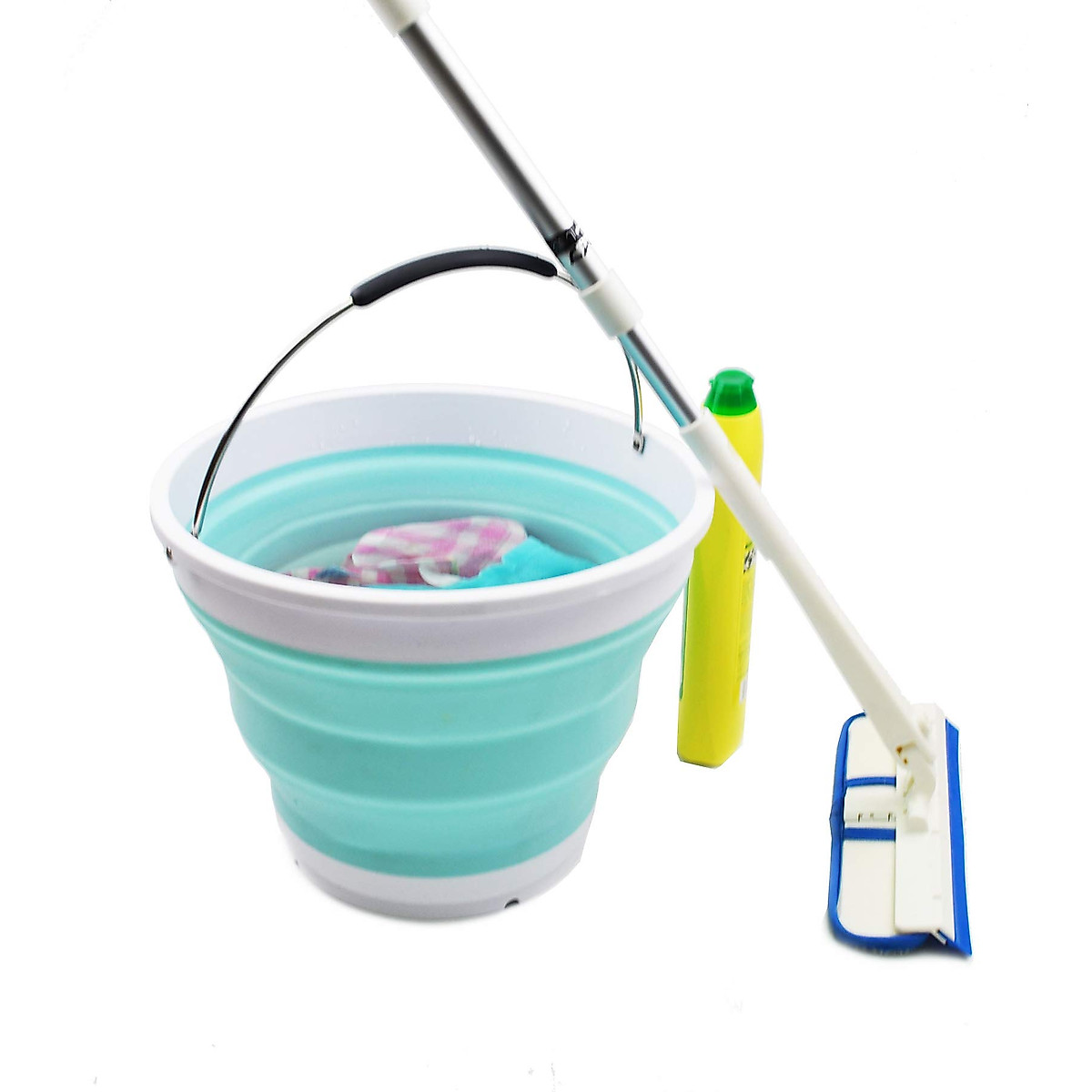 SAMMART 10L (2.64 Gallon) Collapsible Plastic Bucket - Foldable Round Tub - Portable Fishing Water Pail - Space Saving Outdoor Waterpot, 2 Pieces Box Pack