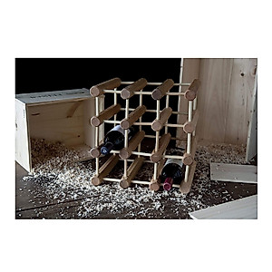 J.K. Adams Ash Wood 12-Bottle Wine Rack, Natural