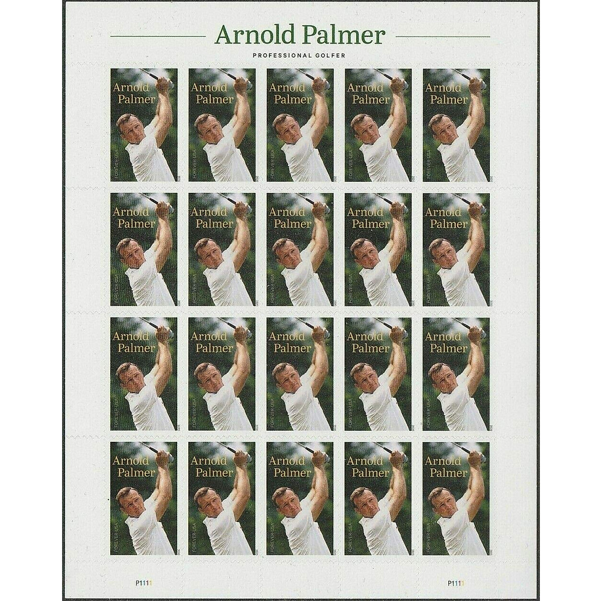 Famous Golfer Sheet of 20 Forever Postage Stamps Scott 5455