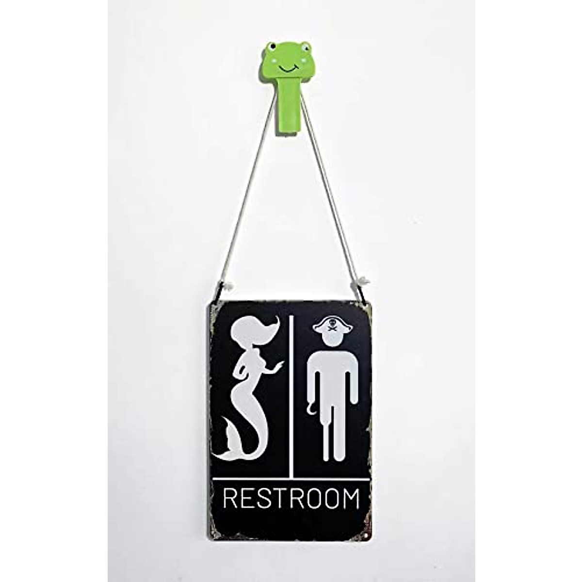 Funny Mermaid Pirate Vintage Restroom Door Sign Bathroom Decor Use For Nautical,Mermaid,Pirate,Beach,Ship Themed Wall Decor 12" * 8" (515)