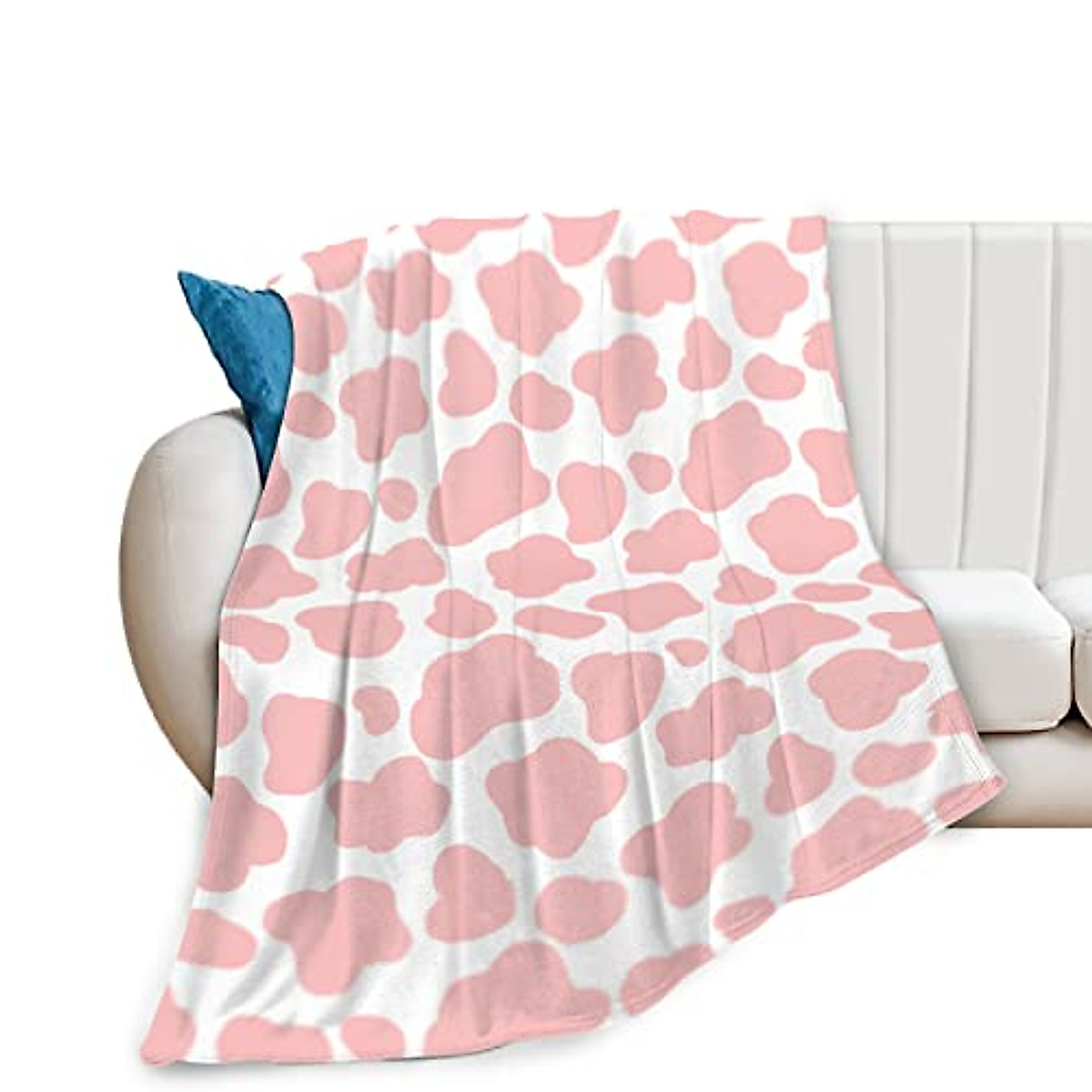 MAZACUIR Pink Cow Print Blanket Cow Blanket,Pink Throw Blanket Cow Print Throw Blankets ,Cow Throw Blanket, Cow Blanket for Adults cowprint Blanket -40X50 IN-01