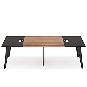 Tribesigns 8FT Conference Table, 94.5L x 47.2W inch Large Modern Meeting Table, Seminar Training Table with Grommet Holes for Office Conference Room