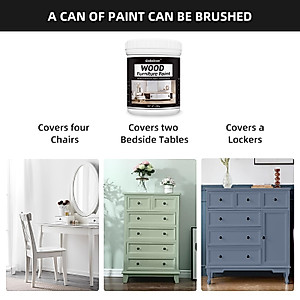 Globalcom Acrylic Wood Paint for Furniture, Home Decor Paint for Wood Surface Renovation, Water-Based Chalk Style Paint, Non-Toxic & Odorless (17 oz, White)