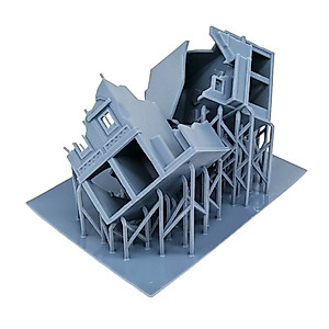 Outland Models Railway Scenery Structure Damaged City House Set B 1:160 N Scale