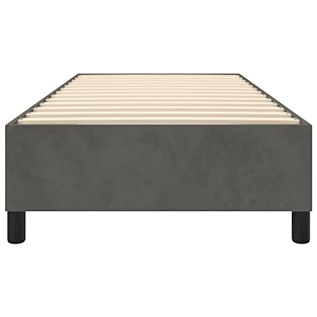 vidaXL Box Spring Bed Frame Home Indoor Bed Accessory Bedroom Upholstered Single Bed Base Furniture Dark Gray 39.4"x74.8" Twin Velvet