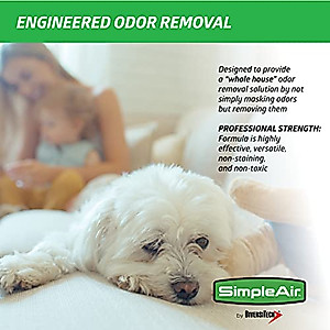 SimpleAir SC-3200 Duct Fresh Spray Air Freshener, Cleaner, Deodorizer Professional HVAC Home & Automotive Odor Remover, 32 Fl Oz (Pack of 1), Clear