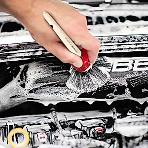 Maxshine Detailing Brushes Set for Interior and Exterior Detailing, Black & Red