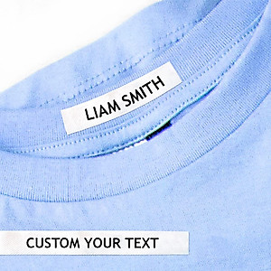 100 Personalized Iron-on Fabric Labels to Mark Your Clothes. Gentle with Your Kids Skin, for Children's School Uniform/Clothes/Clothing Labels for Kids, Baby and Children.