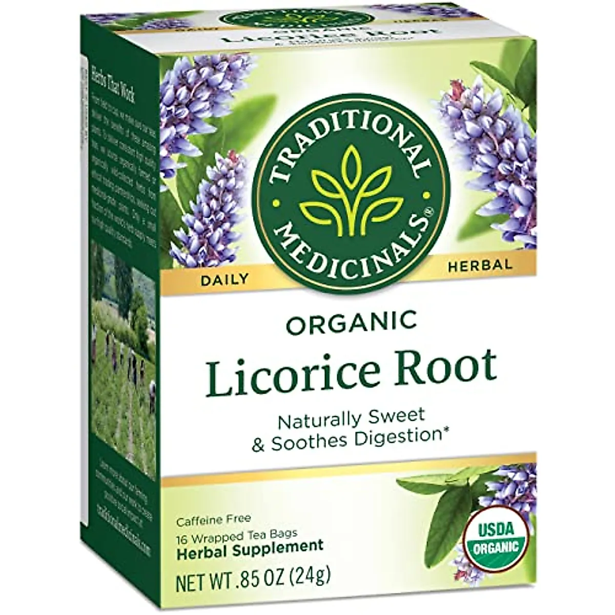 Traditional Medicinals Organic Licorice Root Herbal Tea, Soothes Digestion - 64 Tea Bags Total, 16 Count (Pack of 4)