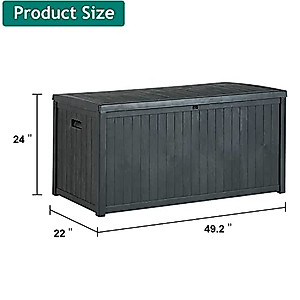 DACUN Safety Certification Large Deck Box, 120 Gallon Outdoor/Indoor Waterproof Storage Benches, for Patio Furniture, Outdoor Cushions, Throw Pillows, Garden Tools and Pool Toys