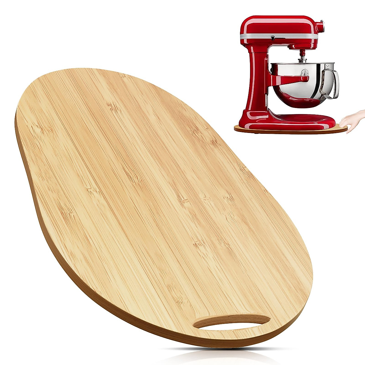 Kitchen Appliance Slider Mat for Kitchen aid 5-8Qt Bowl Lift Stand Mixers, Bamboo Slide Board Compatible with 5-8QT Professional Bowl-lift Stand Mixer, Under Cabinet Sliding Tray for Countertop