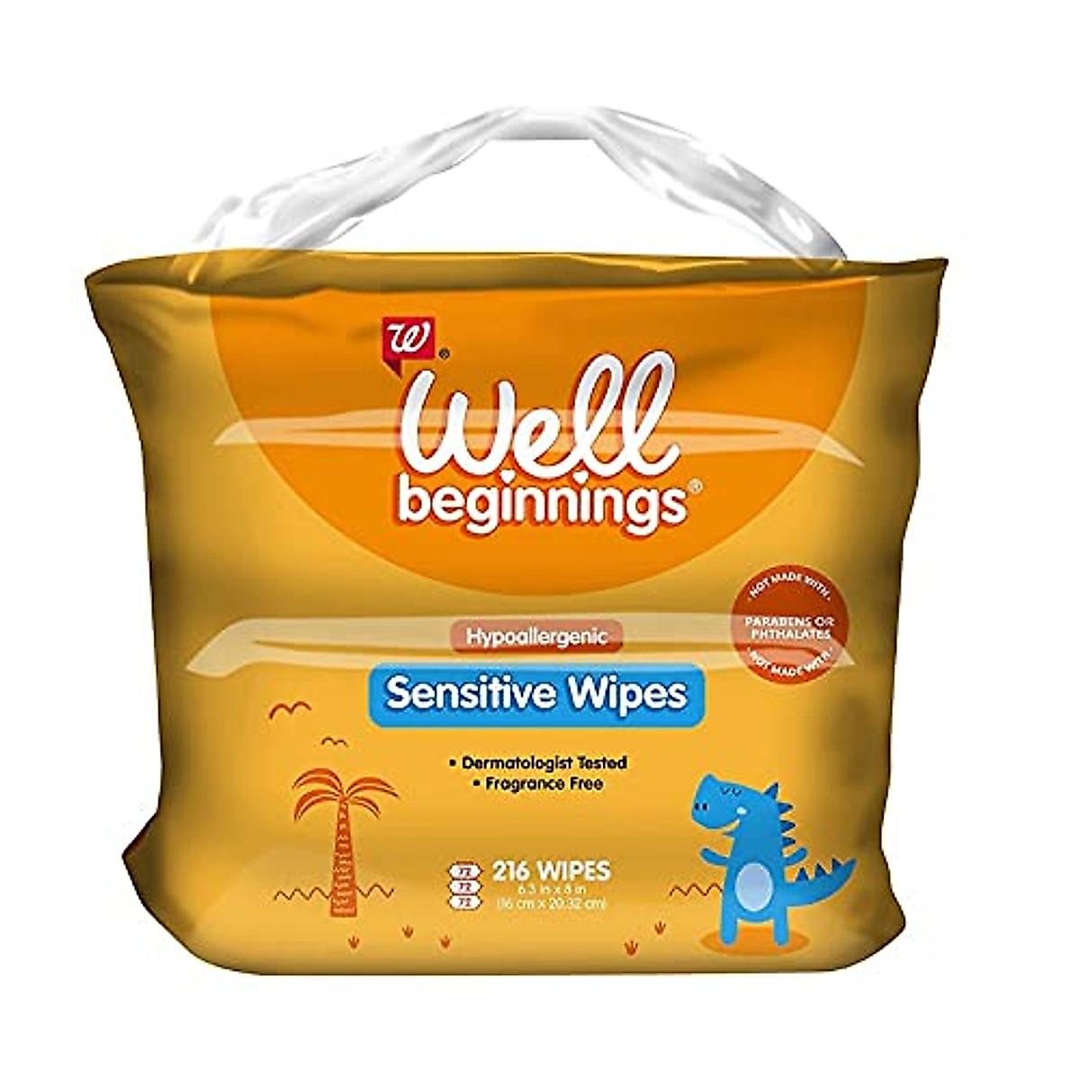 Well Beginnings Hypoallergenic Unscented Sensitive Wipes 216 count Total
