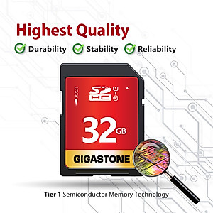 Gigastone 32GB 10-Pack SD Card UHS-I U1 Class 10 SDHC Memory Card High-Speed Full HD Video Canon Nikon Sony Pentax Kodak Olympus Panasonic Digital Camera, with 10 Mini Cases