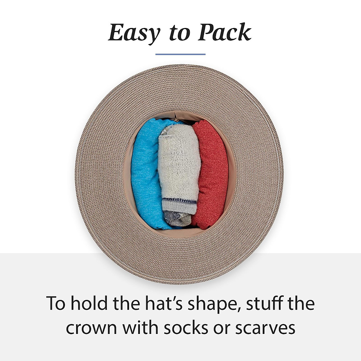 Wallaroo Hat Company Men’s Carter Fedora – UPF 50+ Sun Protection, Wide Brim, Packable Design and Adjustable Sizing – Sun-Smart Hat for Resort, Travel and Outdoor Events (Large/X-Large, Ivory/Stone)