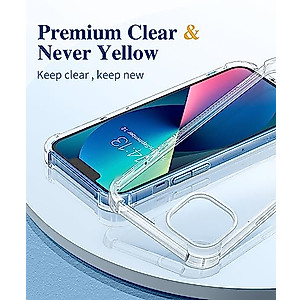GVIEWIN Designed for iPhone 13 Case 6.1 Inch, with Tempered Glass Screen Protector + Camera Lens Protector Clear Soft & Flexible Shockproof Transparent Protective Bumpers Phone Cover（Clear）
