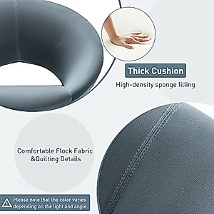 Swivel Armchair Fabric Accent Chair Dining Chair, Desk Chair with Sturdy Wood Legs for Small Space Home Office Slim Adult (Gray)