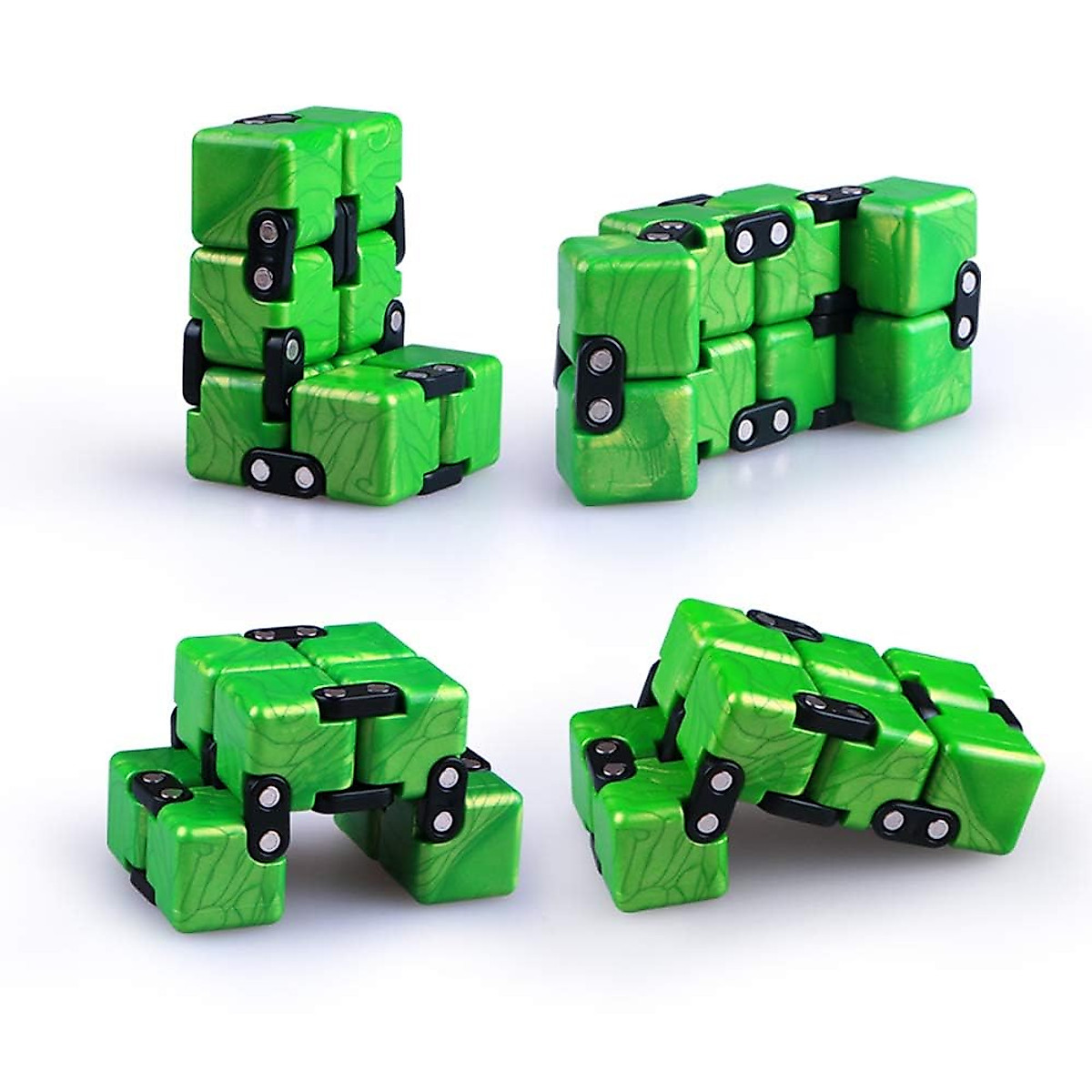 QIYI Little Golden Elephant Upgraded Infinity Cube Fidget Toy,Cool Mini Gadget Best for Stress and Anxiety Relief and Kill Time, Special Designed Texture Artistic and Fashion(Emerald Green)