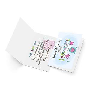 Prime Greetings Birthday Card Aunt, Made in America, Eco-Friendly, Thick Card Stock with Premium Envelope 5in x 7.75in, Packaged in Protective Mailer