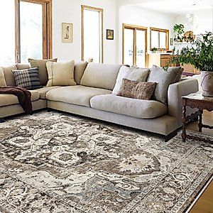 YOUFORTONG Washable 8x10 Area Rugs: Rugs for Living Room Ultra Soft Carpet for Bedroom Waterproof Rug Non Slip Rugs for Hardwood Floors (Beige, 8x10)
