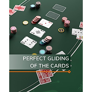 Bullets Playing Cards, Poker Layout, Table Top Mat 63" x 31.5", Deluxe Playing mat for Casino Night