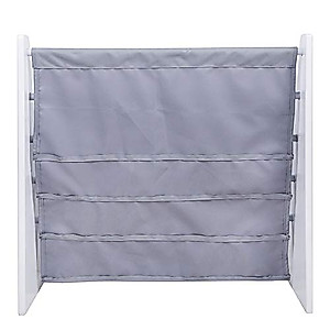 Wildkin Kids Canvas Sling Bookshelf for Boys and Girls, Wooden Design Features Four Fabric Shelves, Keep Bedrooms, Playrooms, and Classrooms Organized, Measures 25 x 24 x 11 Inches (White w/Gray)