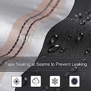 Patio Umbrella Cover, Waterproof Umbrella Covers for 7ft to 9ft Outdoor Umbrellas Market Parasol Covers with Push Rod, Black