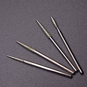 Wolfride 30Pcs Diamond Burr Set Diamond Drill Bit for Gemstone, Sea Shell, Glass, Ceramic, Metal