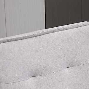 HOMCOM Modern Modular Accent Chair, Armless Fabric Sectional Sofa for Living Room or Bedroom, Grey