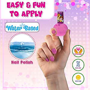 Townley Girl Disney Princess Belle 18 Pcs Non-Toxic Peel-Off Water-Based Safe Quick Dry Nail Polish Kit| Birthday Gift Nail Paint Set for Girls, Glittery and Opaque Colors| Kids Ages 3+