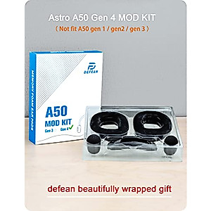 A50 Gen 4 Mod Kit - defean Replacement Earpads and Headband Compatible with Astro A50 Gen 4 Headset,Ear Cushions, Upgrade High-Density Noise Cancelling Foam, Added Thickness (Black Protein and Velour)