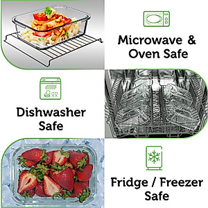 Glass Food Storage Containers with Bamboo Lids (4 Pack, 36 Ounce) Eco Friendly Meal Prep Containers Airtight – Plastic Free, BPA Free