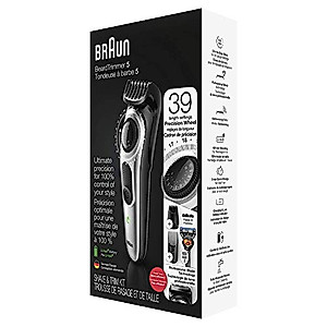 Braun Beard Trimmer Hair Clippers for Men, Cordless & Rechargeable, Mini Foil Shaver with Gillette ProGlide Razor, Black/Silver, 6 Piece Set