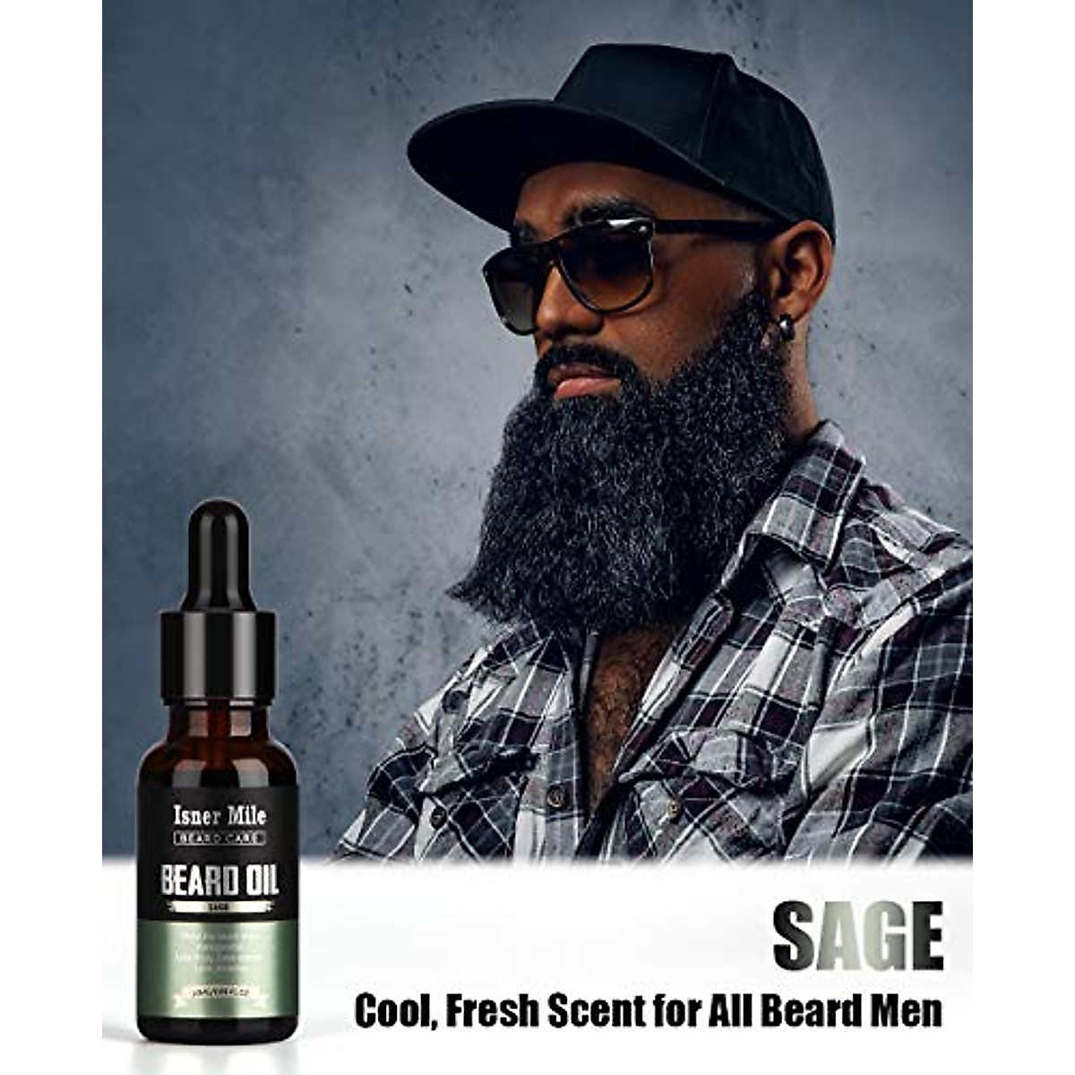 4 Pack Beard Oil Set Leave in Conditioner, Cedarwood, Sandalwood, Sage, Sweet Orange for Men Mustaches Growth, Soften, Moisturizing, Strength, Stocking Stuffers Gifts for Him Man Dad Father Boyfriend