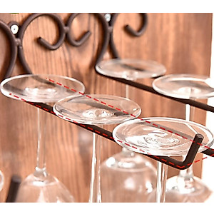 DYT 2-Rail Wine Glass Rack,10.2 Inch Stemware Rack Wall Mounted for Kitchen Cabinet Bar,Stemware Rack Metal Stemware Holder Wine Glass Holder Wine Glass Hanger,Black