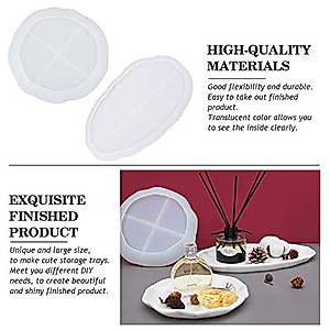 2PC Silicone Large Tray Mold Irregular Oval/Round Coasters Epoxy Resin Casting Mould Kit Art Supplies for Resin Home Office Decor Ideal Gift (Oval+Round)