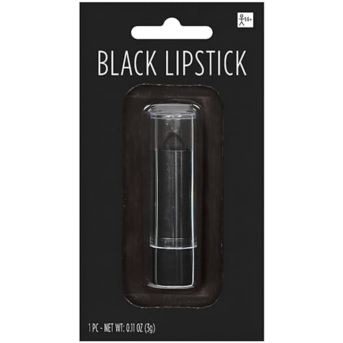 AMSCAN Bold & Daring Black Lipstick (0.08 oz)- 1 Pc - Perfect for a Striking Look and Unleashing Your Inner Rebel